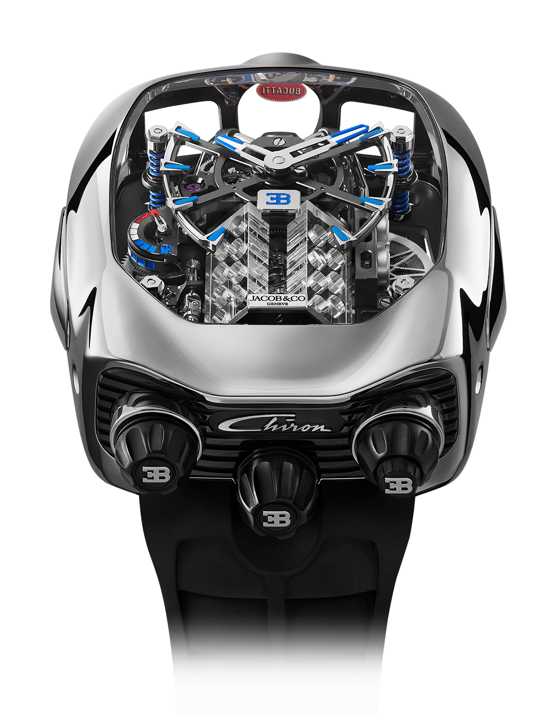 Bugatti Chiron Tourbillon White Gold Engine Animation | Jacob & Co